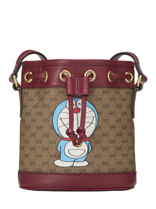 Gucci Doraemon X Coated Canvas Bucket Bag - Red