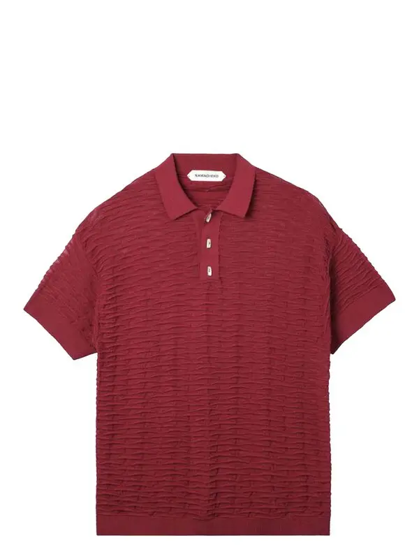 NAMACHEKO Taske Scale Short-sleeve Polo Top - Red