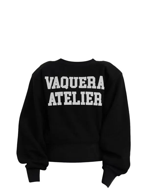 Vaquera Logo Sweatshirt With Shoulder Pads - Black