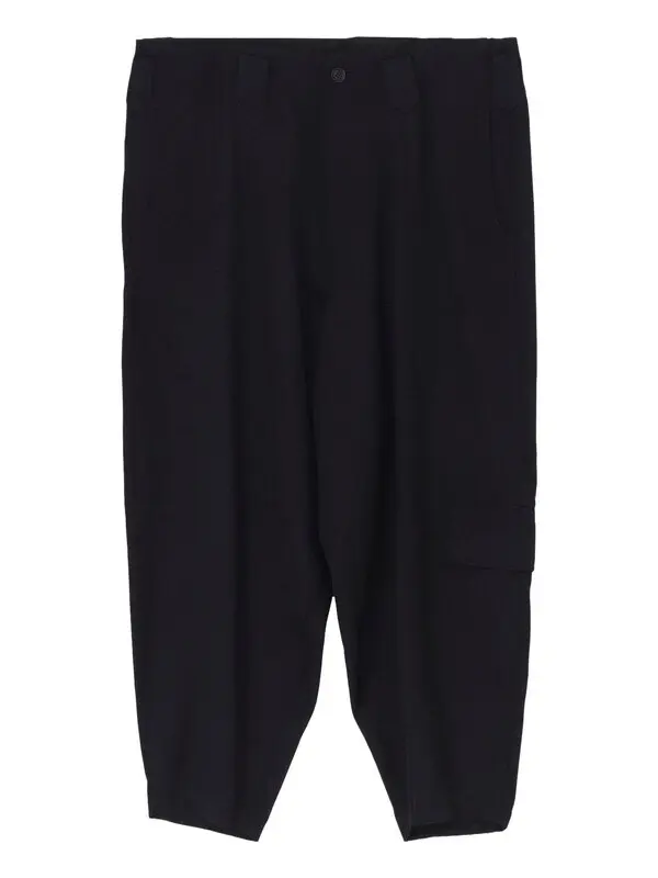 YOHJI YAMAMOTO POUR HOMME Left Side Pocket Gabardine Pants - Black