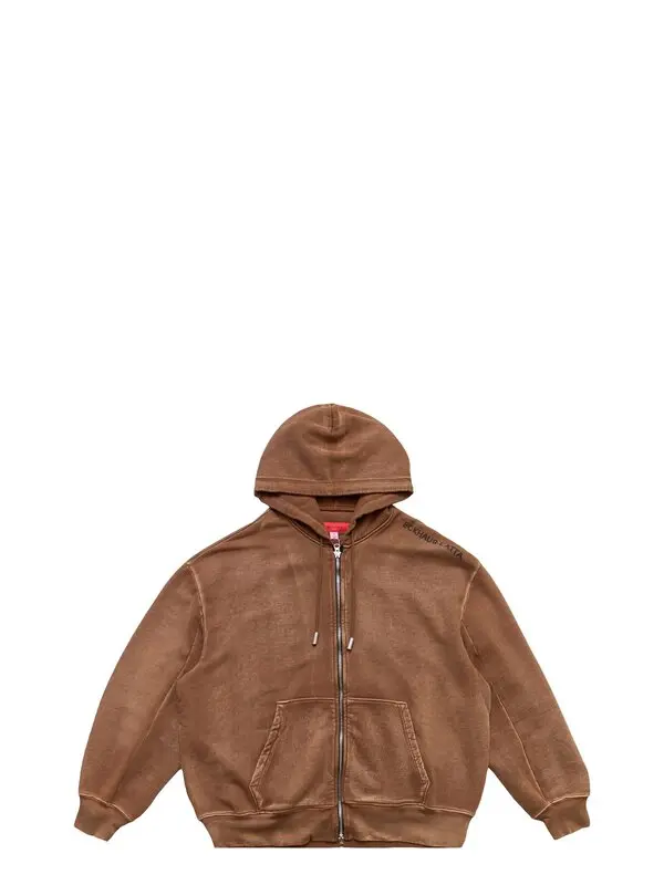 Eckhaus Latta Bison Zip-up Hoodie - Brown