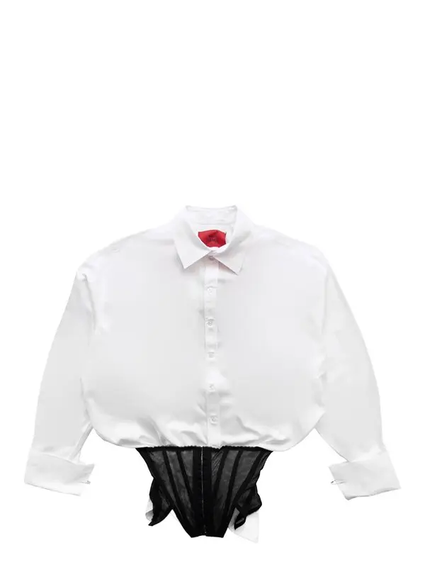 DILARA FINDIKOGLU Corporate Sensitivity Corset Shirt - White