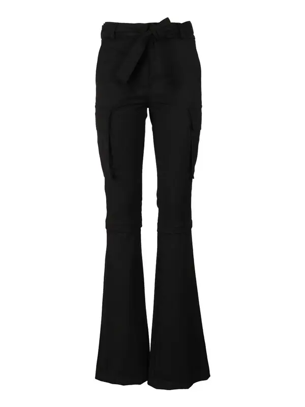 ANDREĀDAMO Tailored Flare Cargo Pants - Black