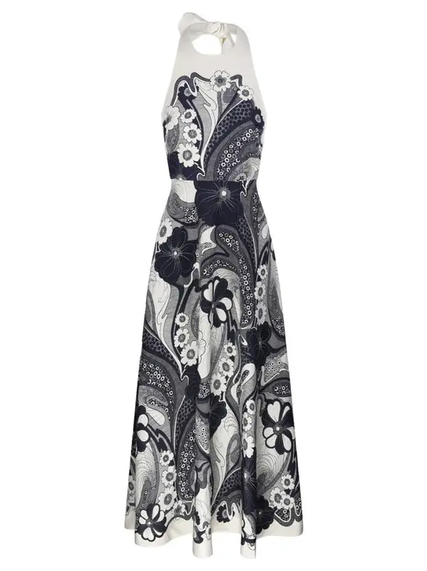 ALEMAIS Printed Dress - Navy