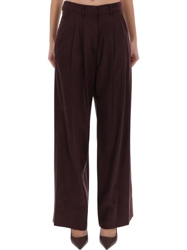 PT TORINO Wide Leg Trousers - Burgundy