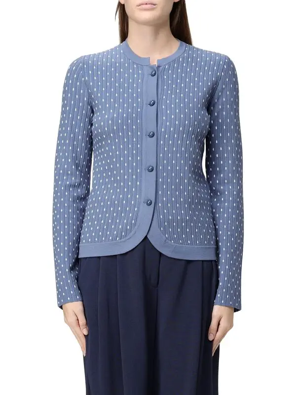 Emporio Armani Polka Dot Knit Sweater - Blue 1
