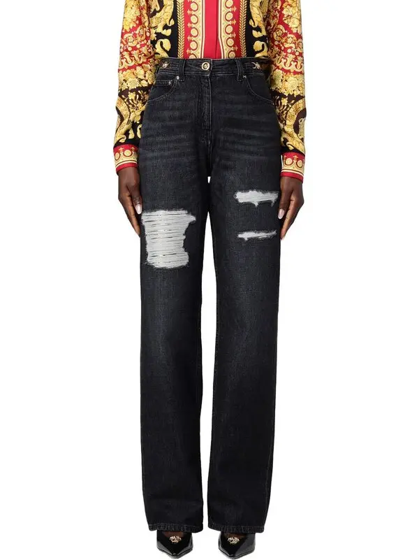 Versace Ripped Jeans - Black
