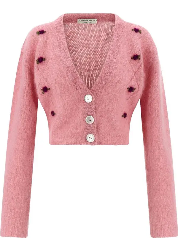 Alessandra Rich Button Detailed Sweater - Pink