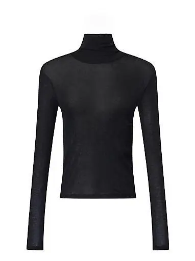 THE FRANKIE SHOP Evren Cotton-knit Turtleneck Top - Black