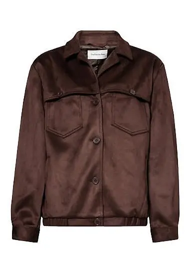 THE FRANKIE SHOP Hester Faux-suede Jacket - Brown