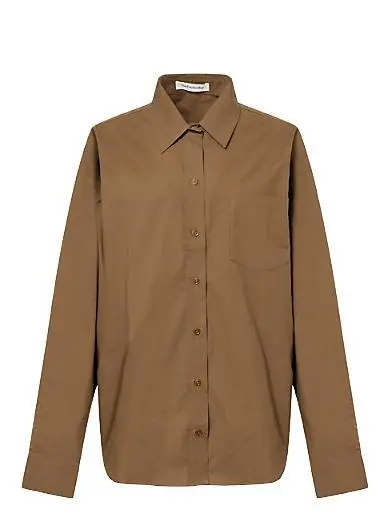 THE FRANKIE SHOP Ornella Relaxed-fit Cotton Shirt - Olive