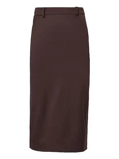 THE FRANKIE SHOP High-rise Woven Midi Skirt - Brown