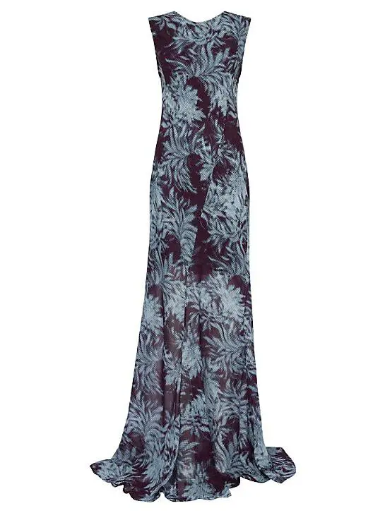 Dries Van Noten Devona Sleeveless Silk Maxi Dress - Burgundy