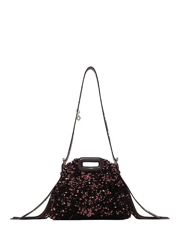 Maje Miss M Mini Sequin-embellished Shoulder Bag - Brown