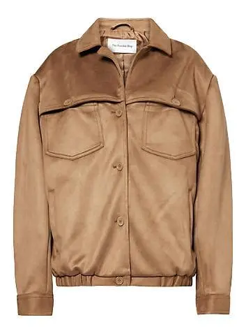THE FRANKIE SHOP Relaxed-fit Faux-suede Jacket - Camel
