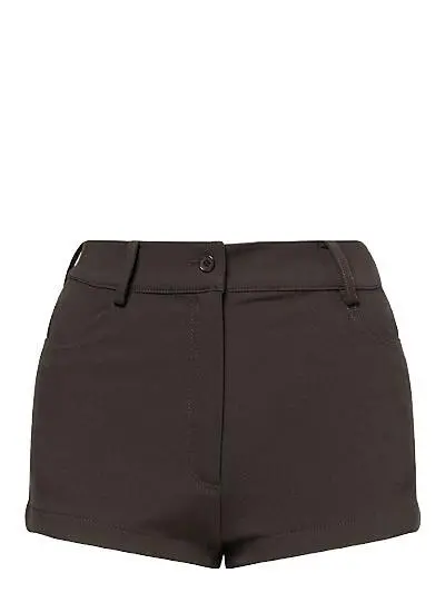 THE FRANKIE SHOP High-rise Stretch-woven Shorts - Brown