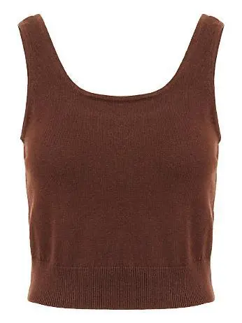Eberjey Brushed Knitted Tank Top - Chocolate
