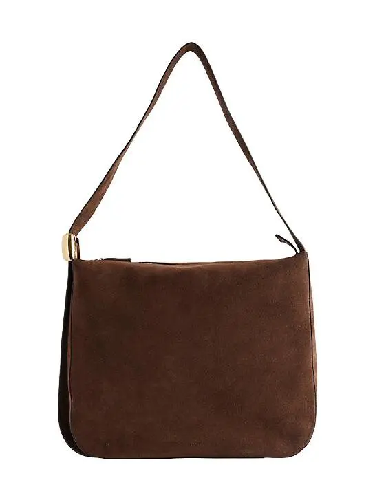 AMANU The Zambia Suede Tote Bag - Chocolate
