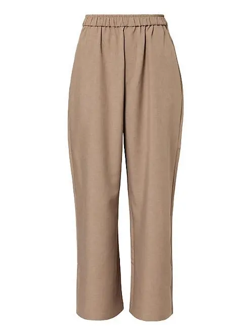 THE FRANKIE SHOP Wide-leg Woven Trousers - Taupe
