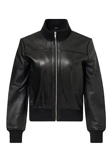 THE FRANKIE SHOP Tobias Leather Bomber Jacket - Black