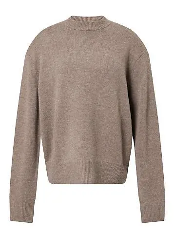THE FRANKIE SHOP Wool And Cashmere Jumper With Padded Shoulders - Dark Taupe
