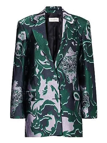 Dries Van Noten Bastis Jacquard Woven Single-breasted Jacket - Dark Green