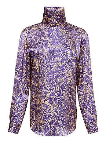 Dries Van Noten Contisy Printed Silk Shirt - Peach