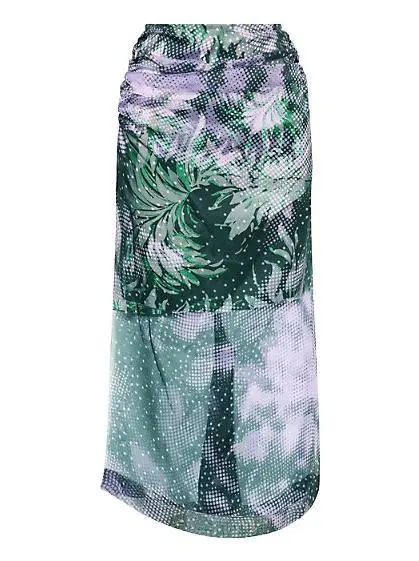 Dries Van Noten Sami Silk-blend Midi Skirt - Bottle
