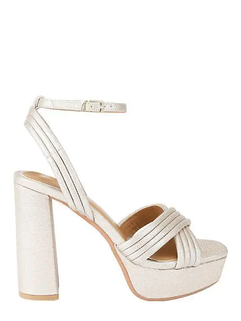 Kurt Geiger Silo Metallic Heeled Sandals - Gold