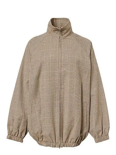 THE FRANKIE SHOP Houndstooth Woven Jacket - Beige