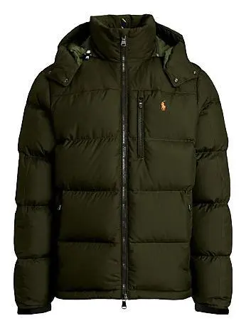 Polo Ralph Lauren Brand-embroidered Padded Shell-down Puffer Jacket - Company Olive