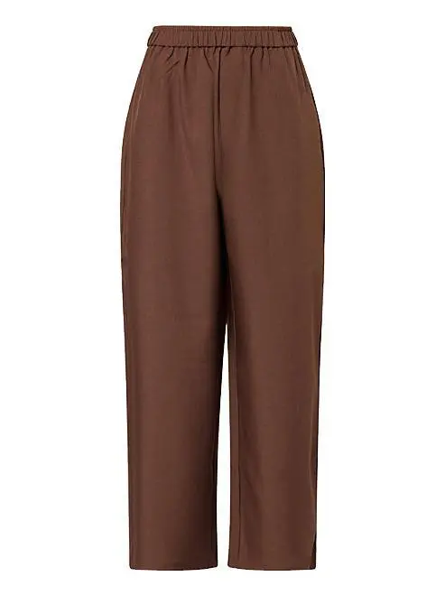 THE FRANKIE SHOP Baxter Wide-leg Woven Trousers - Dark Brown