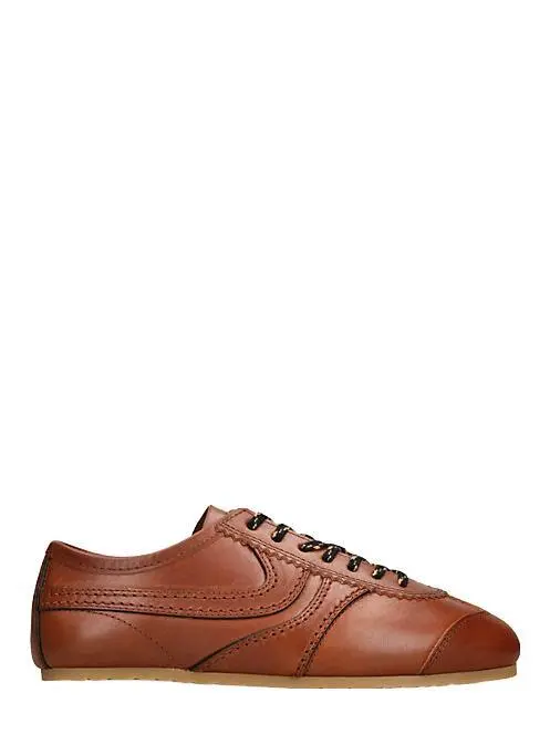 Dries Van Noten Dustin Leather Trainers - Tan