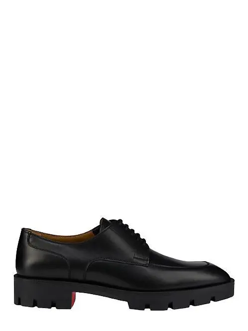 CHRISTIAN LOUBOUTIN Davisol Lion Flat Lug Derby Shoes - Black