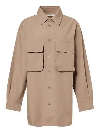 THE FRANKIE SHOP Culver Cargo Woven Shirt - Taupe