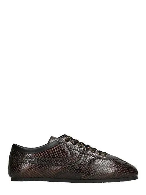 Dries Van Noten Dustin Leather Trainers - Dark Brown