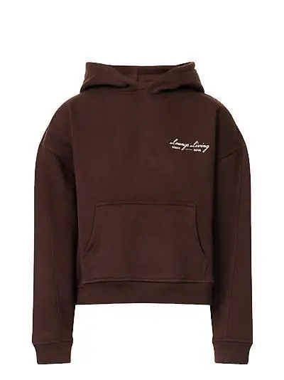 Lounge Cotton-jersey Hoody With Logo Embroidery - Chocolate