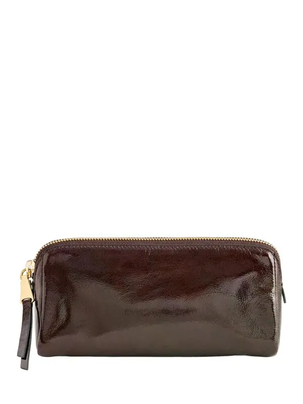 Madewell Patent Leather Makeup Pouch - Espresso Bean