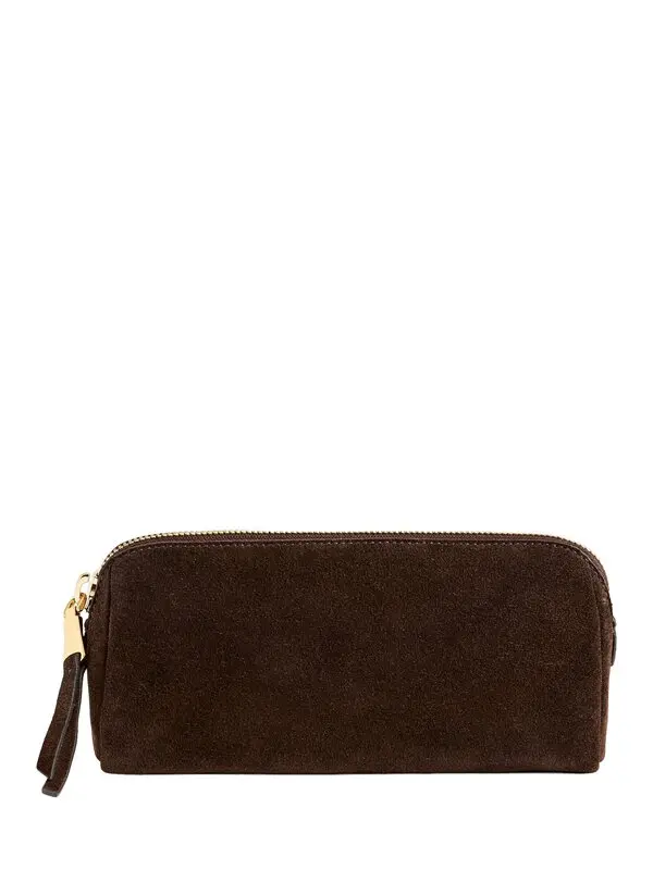 Madewell Suede Makeup Pouch - Dark Carob