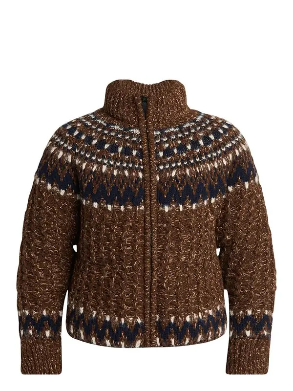 Moncler Fair Isle Wool Padded Knit Puffer - Multi