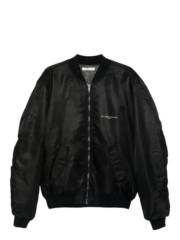 IH NOM UH NIT Logo-print Bomber Jacket - Black