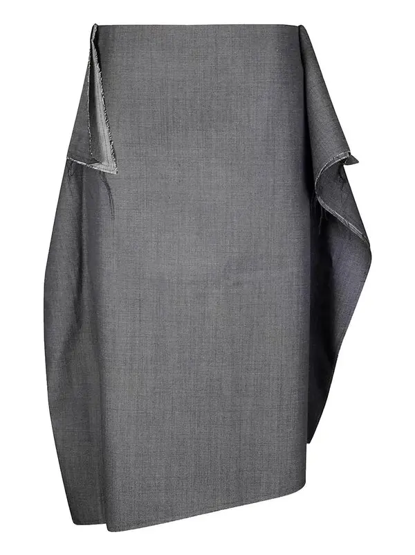 NICCOLO PASQUALETTI Frayed Collage Midi Skirt - Grey