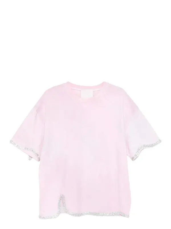LOULOU Sequin-trimmed T-shirt - Pink