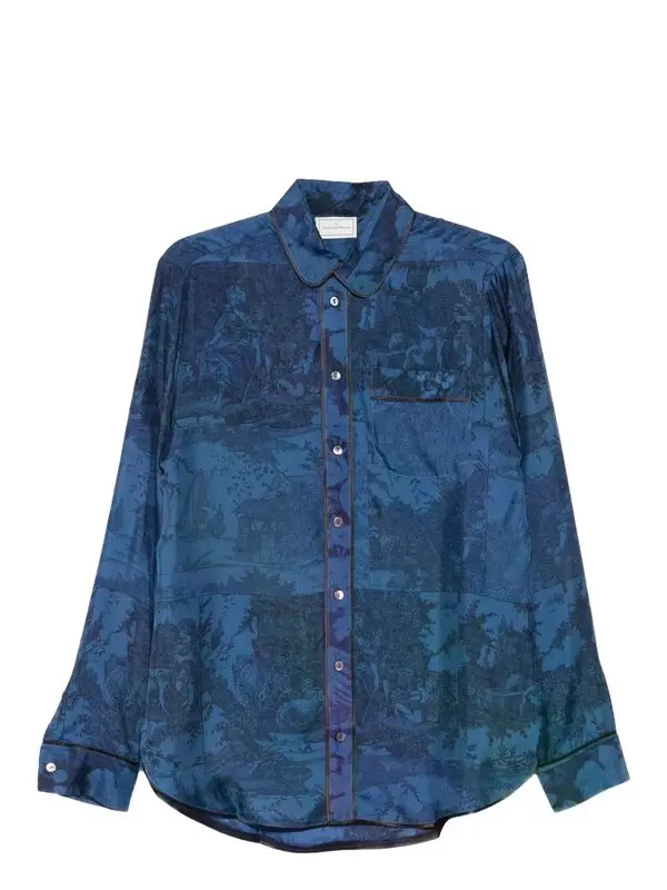PIERRE-LOUIS MASCIA Printed Buttoned Shirt - Blue