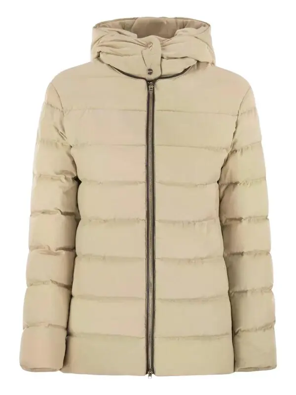 Herno Quilted Jacket With Hood - Neutrals