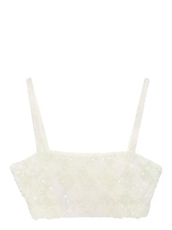 P.a.r.o.s.h Sequin Embellished Geometric Top - White