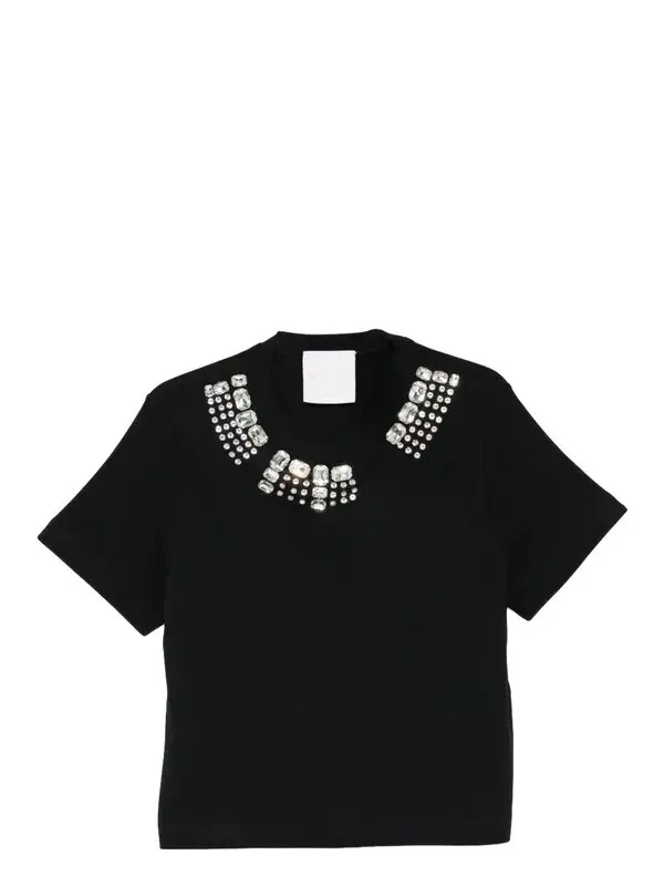 LOULOU Jewel-embellished T-shirt - Black