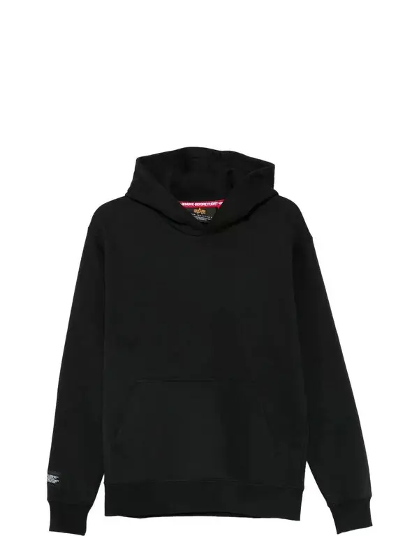 Alpha Industries Hooded Sweatshirt With Pouch Pocket - Black