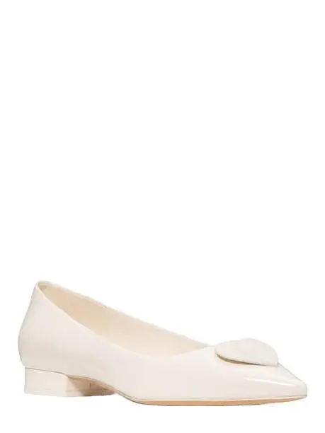 Kate Spade New York Crinkle Patent Leather Low Heel Pumps - Cream
