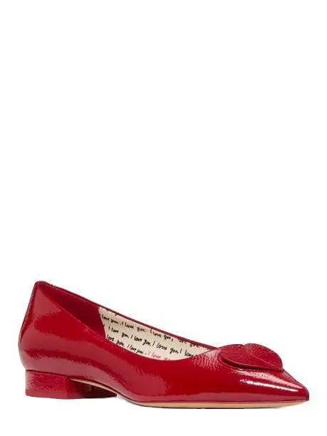 Kate Spade New York Crinkle Patent Leather Low Heel Pumps - Dark Scarlet